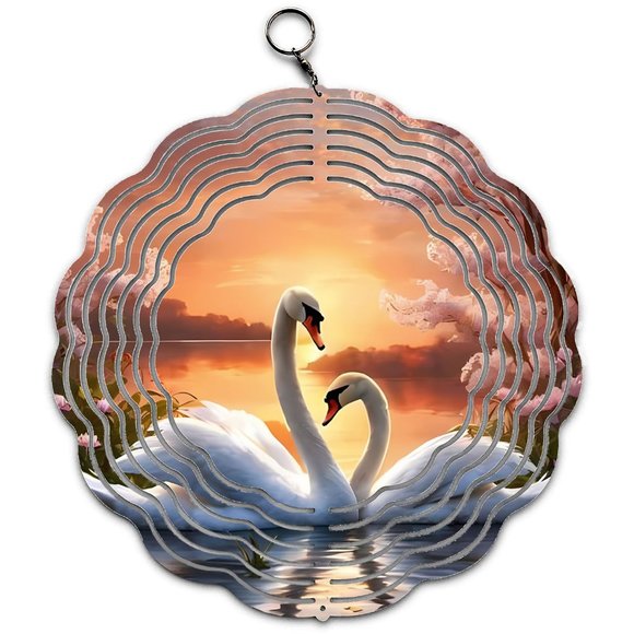 Design | Artistic Swan On Sunset Lake Design Wind Spinner | Poshmark